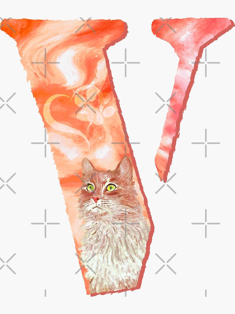 "Vlone with beautiful cat , cool design for V" Sticker for Sale by ...