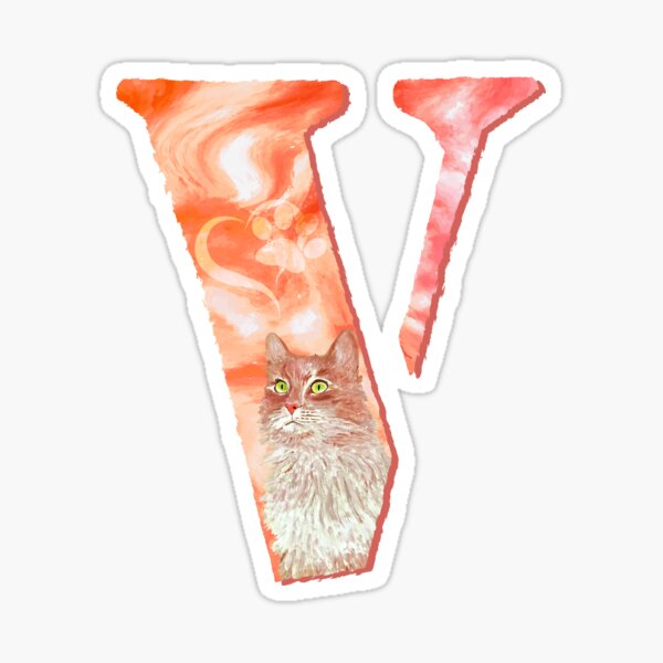 "Vlone with beautiful cat , cool design for V" Sticker for Sale by ...