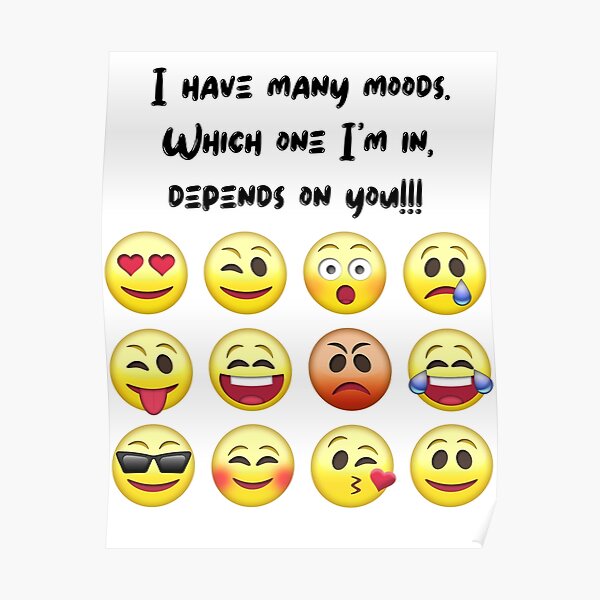 "The Moody Emoji " Poster for Sale by A2Z4U | Redbubble