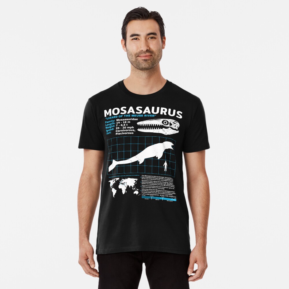"Mosasaurus data sheet" Sticker by NicGrayGraphic | Redbubble