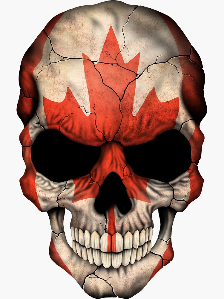 "Canadian Flag Skull" Sticker for Sale by JeffBartels | Redbubble