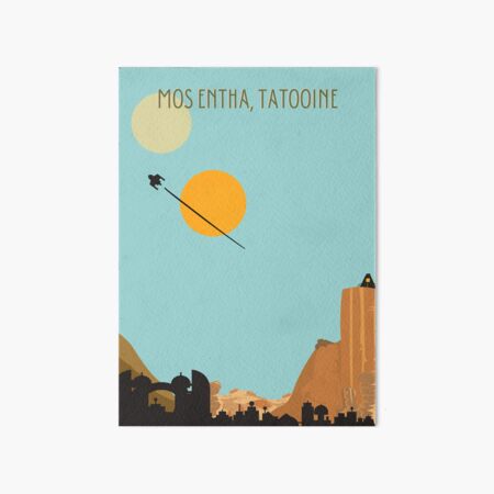 "Mos Entha Tatooine Travel Art" Art Board Print for Sale by PositiveE ...