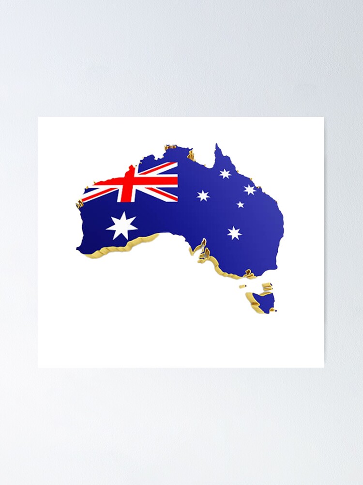 "Shape of Australia" Poster for Sale by RealDes1gn | Redbubble