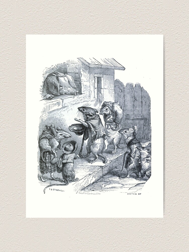 "Vintage "Poor Mouse Family" Print from Public and private life of ...