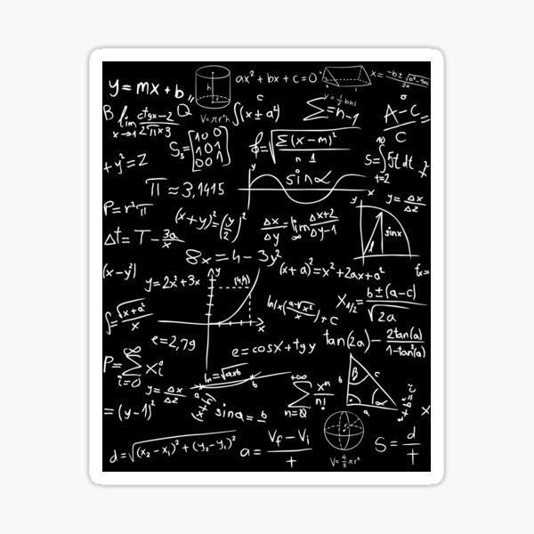 "A Collection of Math Formulas" Sticker by CanadianTrooper | Redbubble