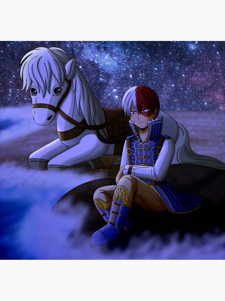 "Shoto Todoroki and horse" Sticker by LilyMayer | Redbubble