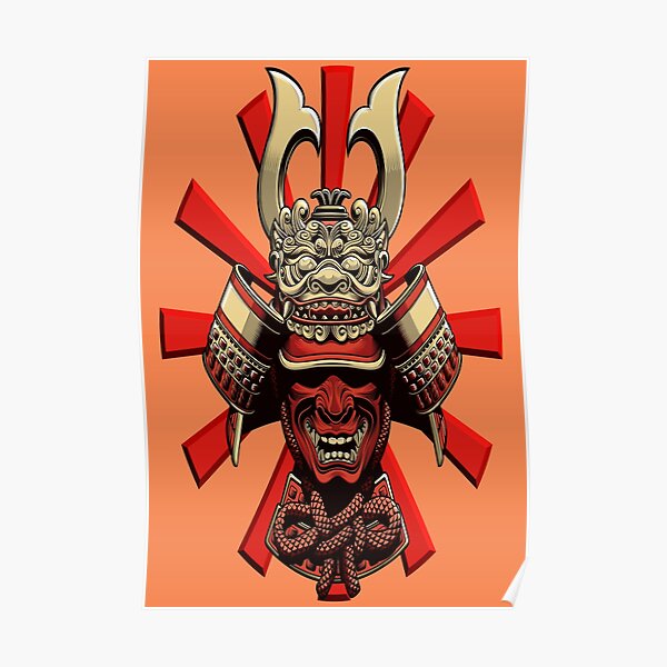 "Samurai Dragon Helmet" Poster for Sale by ArtfulDragon | Redbubble