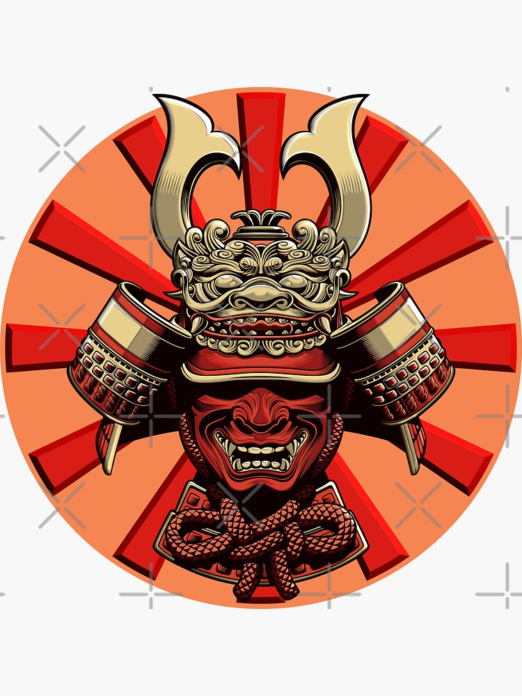 "Samurai Dragon Helmet" Sticker for Sale by ArtfulDragon | Redbubble