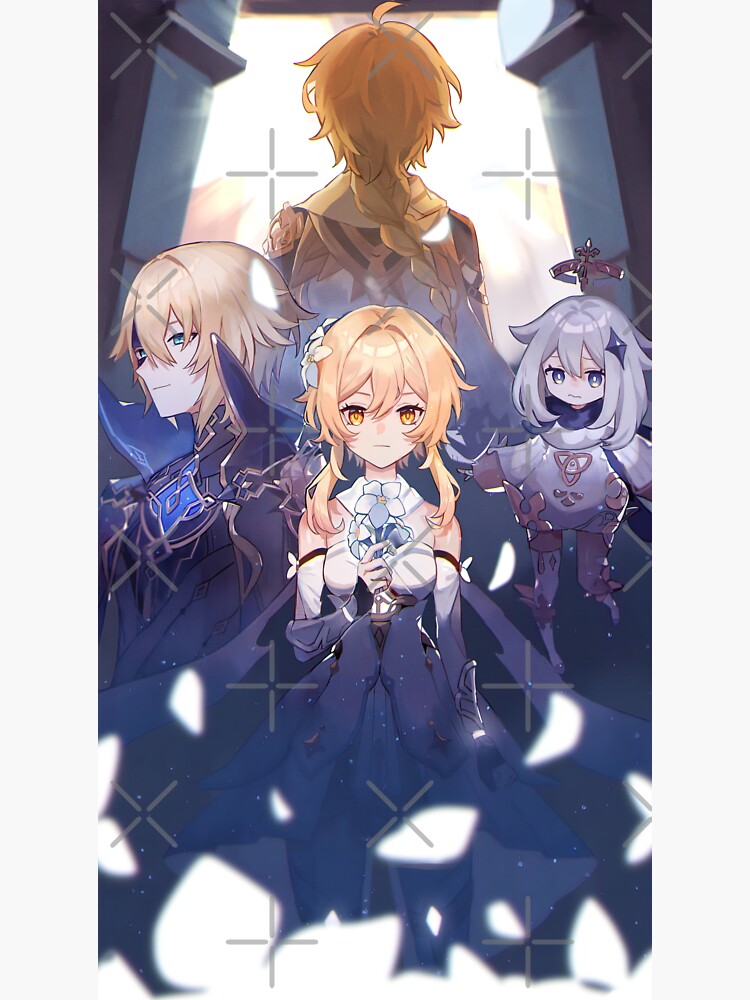 "Lumine Aether Dainsleif Genshin Impact" Sticker by areona43 | Redbubble