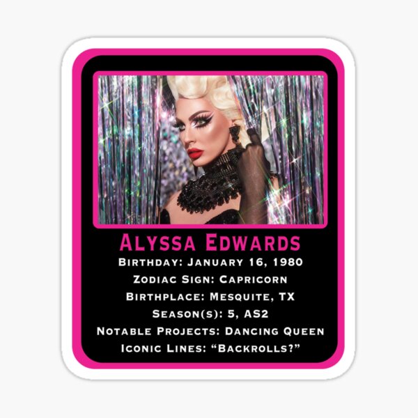 "Alyssa Edwards Trading Card " Sticker by Swazzdraw | Redbubble