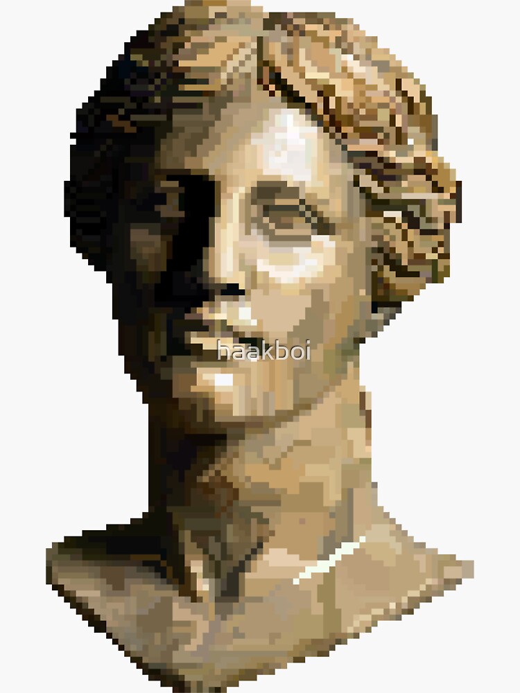 "greek pixels" Sticker by haakboi | Redbubble