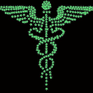 "THE WEED CADUCEUS Cannatees" Sticker for Sale by jmed70 | Redbubble
