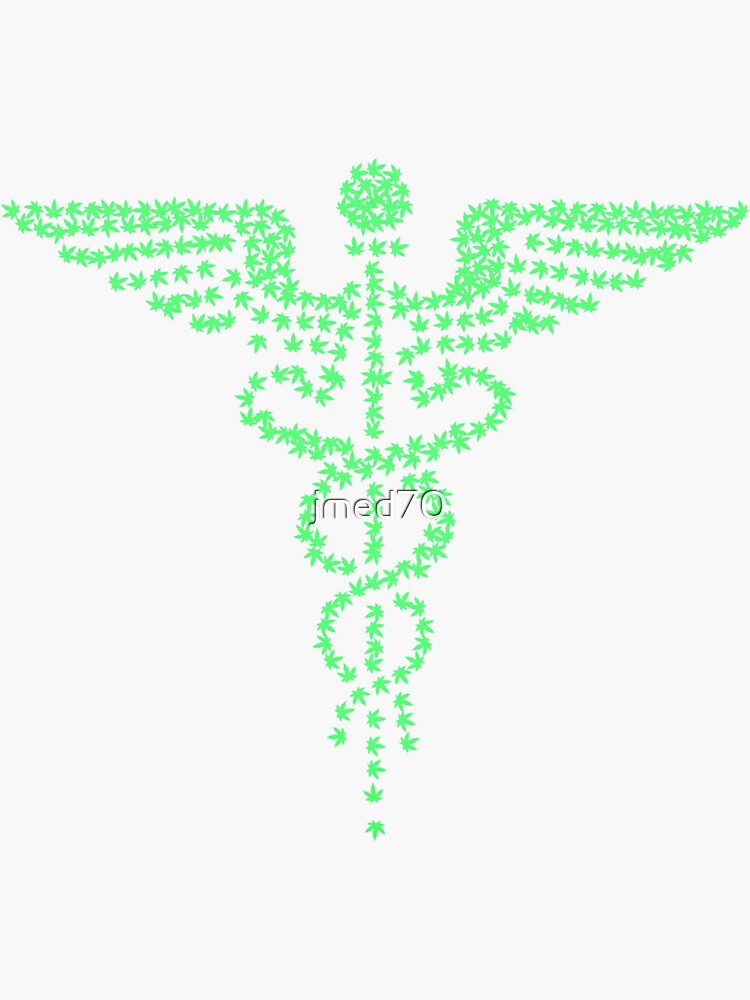 "THE WEED CADUCEUS Cannatees" Sticker for Sale by jmed70 | Redbubble