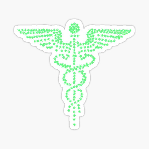 "THE WEED CADUCEUS Cannatees" Sticker for Sale by jmed70 | Redbubble
