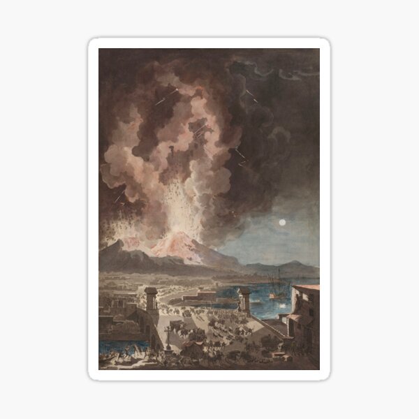 "Eruption of Mount Vesuvius " Sticker by jadeandjester | Redbubble