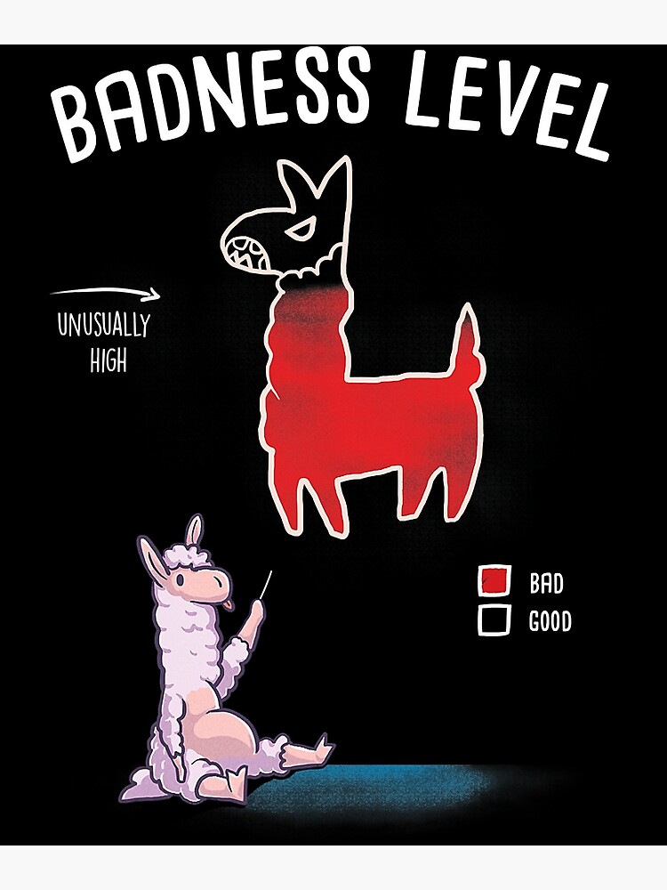 Lámina metálica «Gráfico de diagrama de nivel de maldad Llama divertida ...