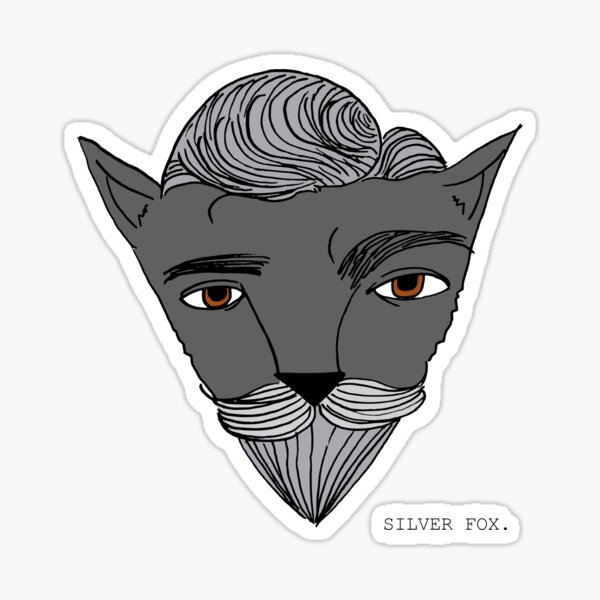 "The Silver Fox" Sticker by wilfredobooks | Redbubble