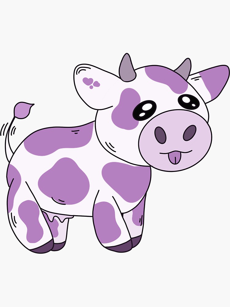"Lavender Cow" Sticker by KatieLibArt | Redbubble