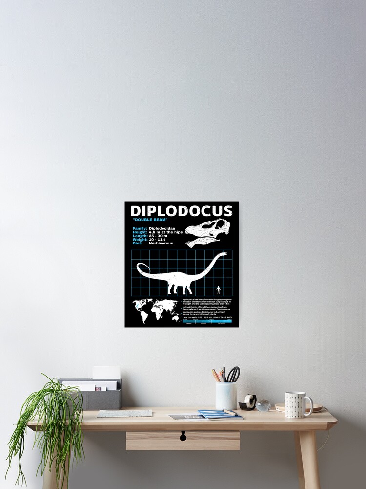 "Diplodocus data sheet" Poster by NicGrayGraphic | Redbubble