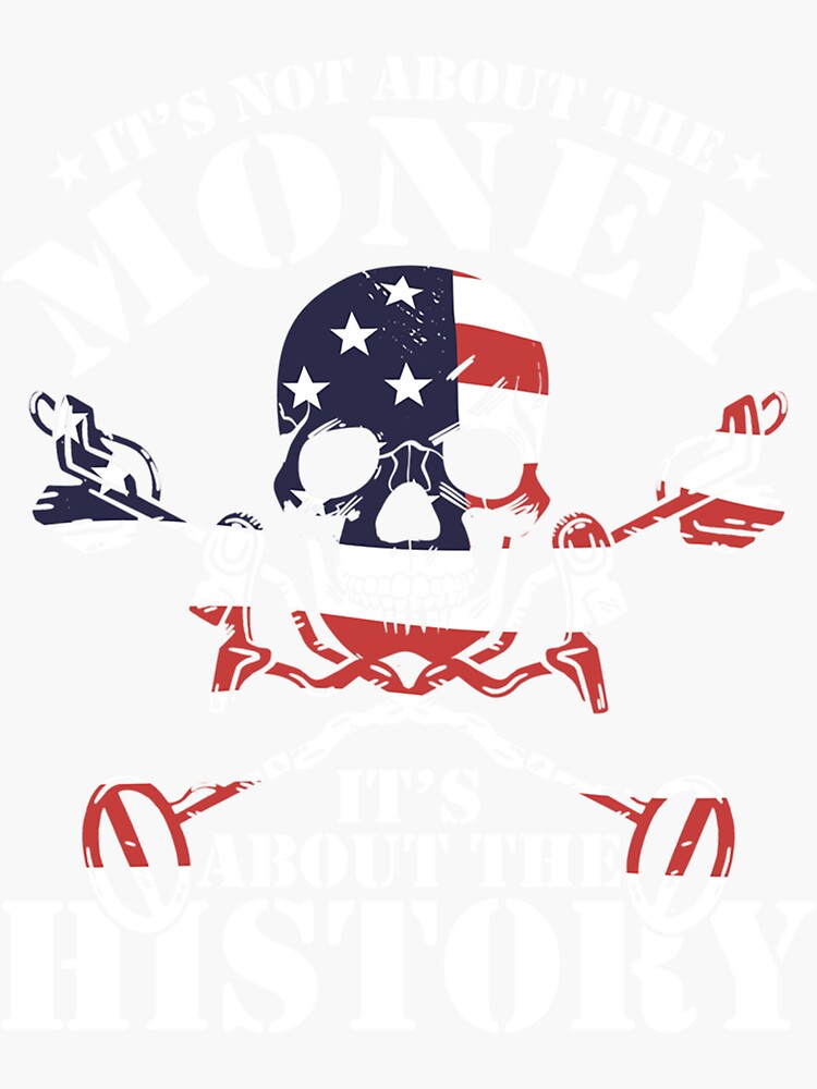 "Metal Detecting History American Flag Skull Metal Detector Sweatshirt ...