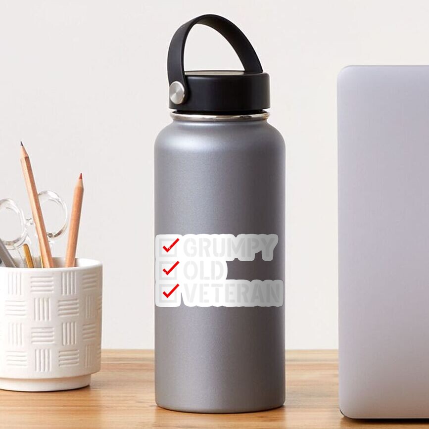 "Grumpy Old Veteran Patriotic American Military Veteran" Sticker by ...