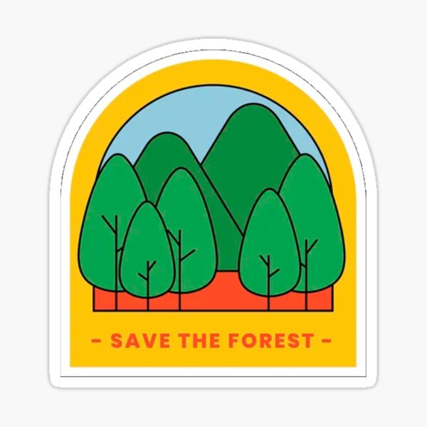"save the forest tree earth climate color sustainable sticker " Sticker ...