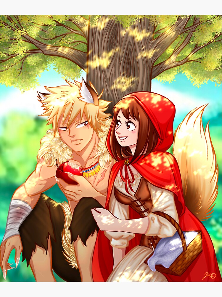 "Little red and wolf" Sticker by Kitsunefire7 | Redbubble