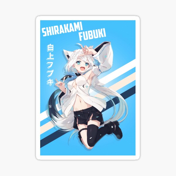 "Shirakami Fubuki Hololive" Sticker by HypeAnimetd | Redbubble