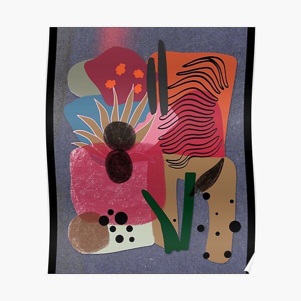 "Modern Abstract Art funky chunks art deco posters Classic ." Poster ...