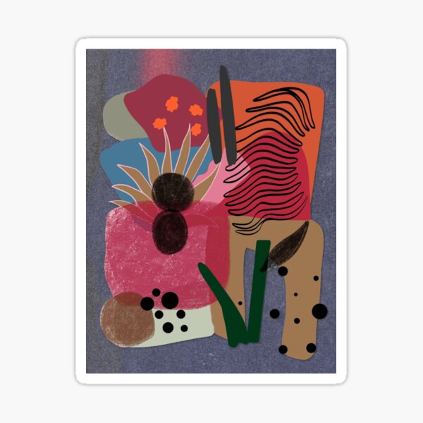 "Modern Abstract Art funky chunks art deco posters Classic ." Sticker ...
