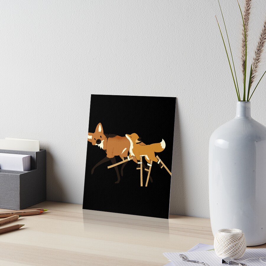 "Stilts Fox V-Neck ." Art Board Print by sansomzyprat | Redbubble