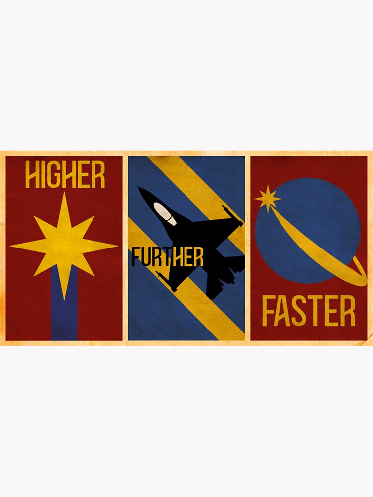 "Higher, Further, Faster " Sticker by FMDDesignUSdd | Redbubble