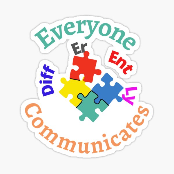 "Everyone communicates differently autism ed teacher t shirt " Sticker ...