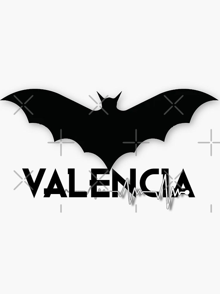 "Valencia bat black" Sticker by Fanaticos | Redbubble