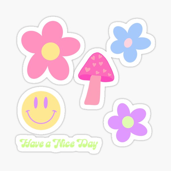 "Pastel Flower Sticker Pack" Sticker by okkendra | Redbubble