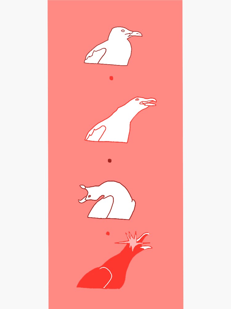"Seagull Rage" Sticker for Sale by EbonyEclipse | Redbubble