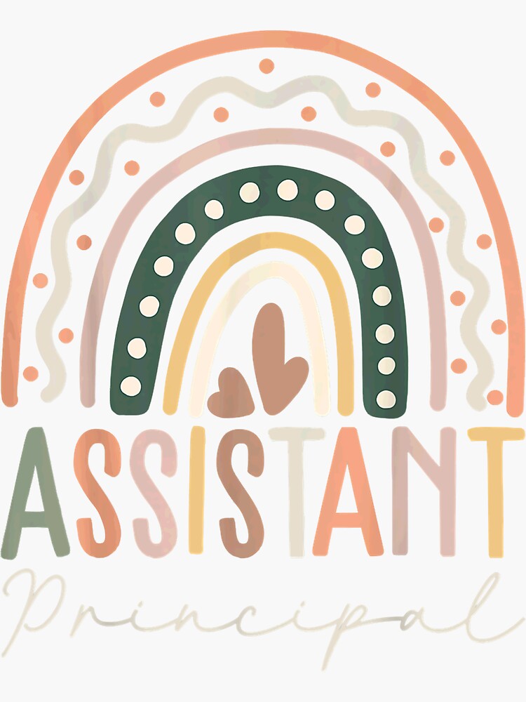 "Assistant Principal Rainbow Funny Job Title School Worker" Sticker by ...