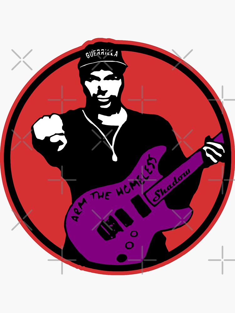 "Tom Morello - Arm The Homless" Sticker by ShadowTShirt | Redbubble