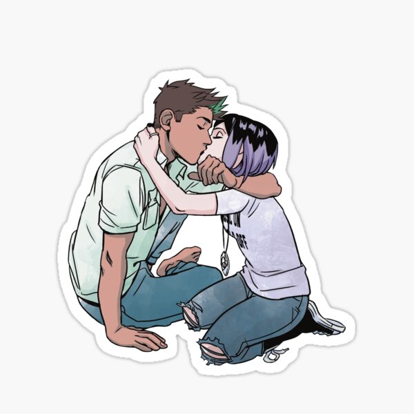 "raven and beast boy " Sticker for Sale by thinkfasts | Redbubble
