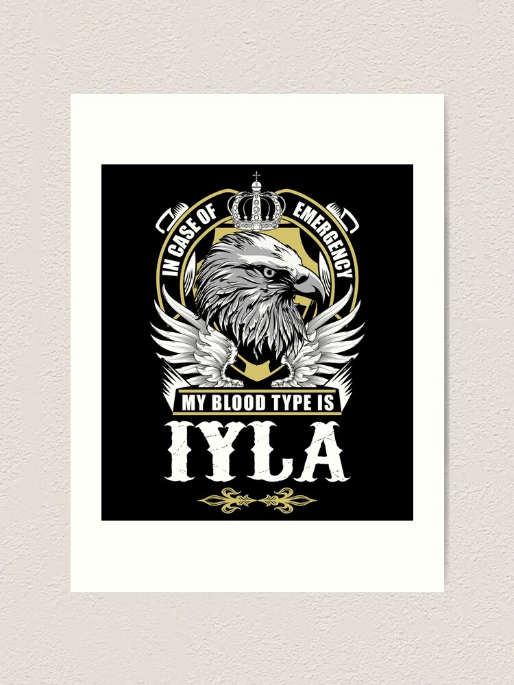 Lámina artística «Camiseta con el nombre de Iyla: en caso de emergencia ...