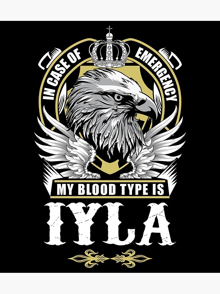 Póster «Camiseta con el nombre de Iyla: en caso de emergencia, mi tipo ...