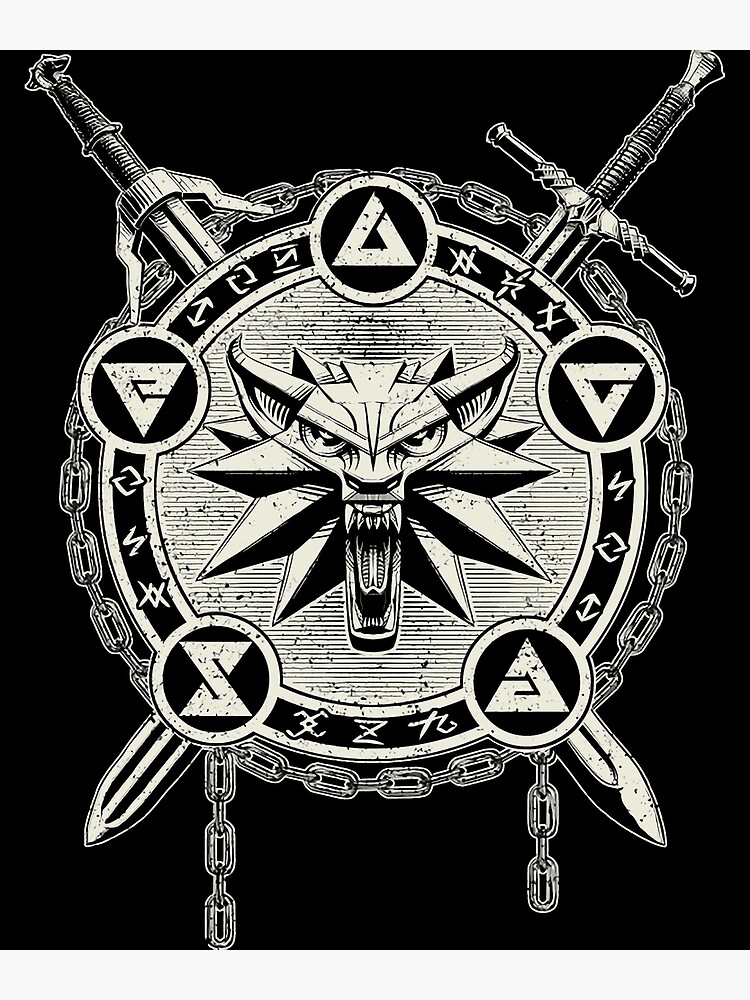 "Witcher logo" Poster for Sale by montanarbie | Redbubble