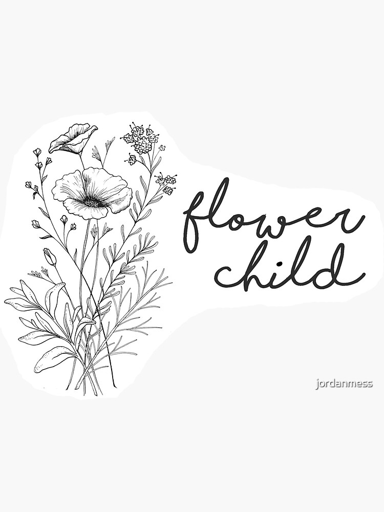 "flower child" Sticker by jordanmess | Redbubble