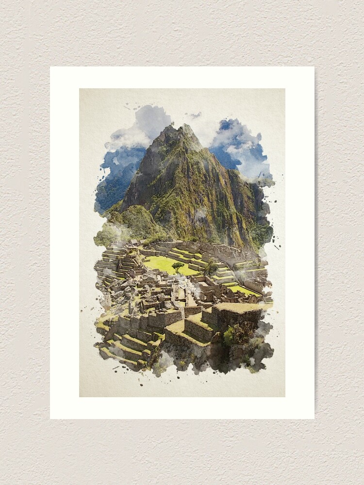 "Machu Picchu Peru Watercolor Art" Art Print for Sale by Blok45 | Redbubble