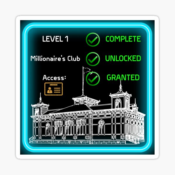 "Millionaires Club - Self made millionaire" Sticker by dsrdirect ...
