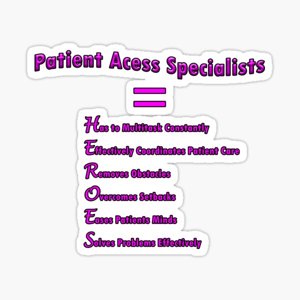 "Patient Access Specialists Are Heroes" Sticker by Getchell-Design ...