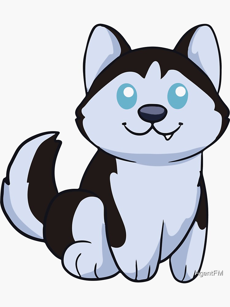 "Cute Chibi Husky / Sitting Pretty Husky" Sticker for Sale by AgentFM ...