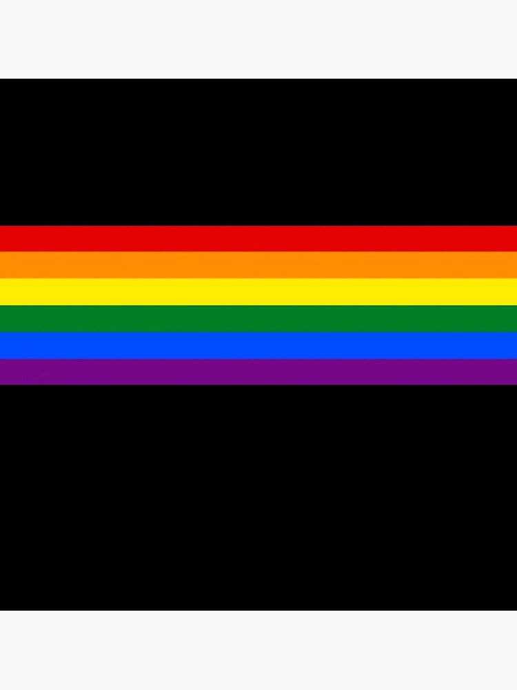 "Gay Pride Flag Horizontal Stripe on Black Chiffon Top" Sticker by ...