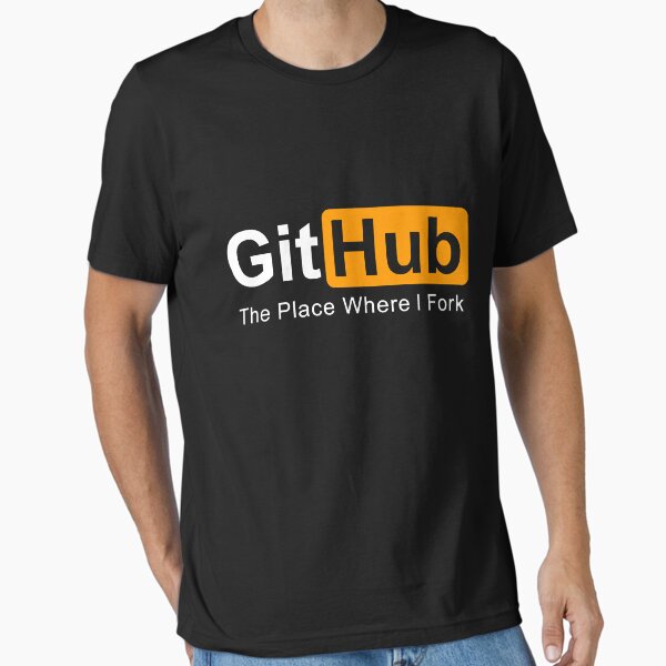 Camiseta esencial for Sale con la obra «GitHub El lugar donde programo Fork» de LillyValdemar ...