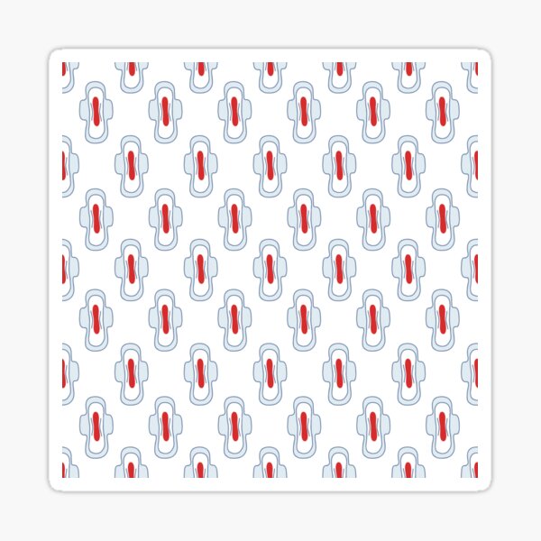 "sanitary napkin doodle pattern" Sticker for Sale by zizimentos | Redbubble